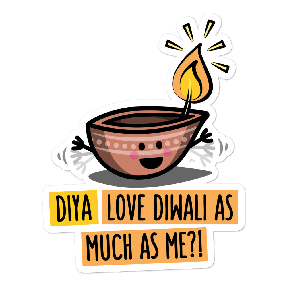 Diya love Diwali - Sticker – The Cute Pista